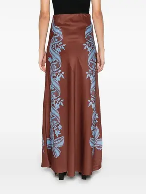 La DoubleJ Mix-print Midi Skirt