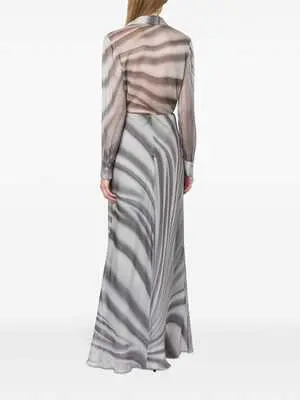 Alberta Ferretti Abstract-print Silk Shirt