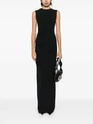 A.W.A.K.E. Mode Lip Appliqué Maxi Dress