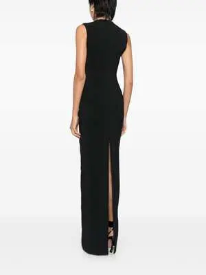 A.W.A.K.E. Mode Lip Appliqué Maxi Dress