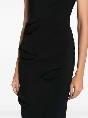 A.W.A.K.E. Mode Lip Appliqué Maxi Dress