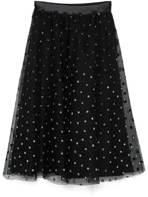 NISSA Polka-dot Print Midi Skirt
