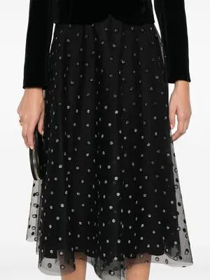 NISSA Polka-dot Print Midi Skirt