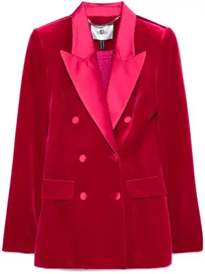 NISSA Double-breasted Velvet Blazer