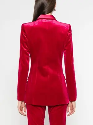 NISSA Double-breasted Velvet Blazer