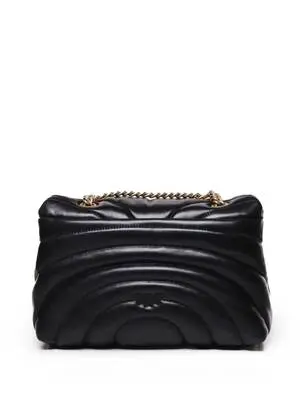 Pinko Love Bag Puff Large Butterfly Quilt Crossbody Bag - Black