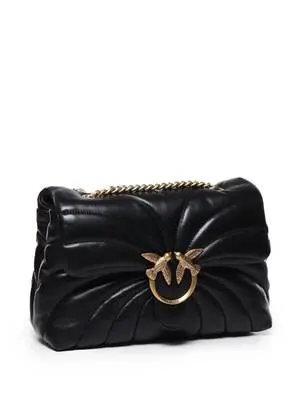 Pinko Love Bag Puff Large Butterfly Quilt Crossbody Bag - Black