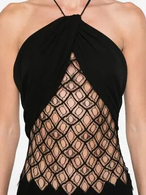 Christopher Esber Net-detail Silk Maxi Dress