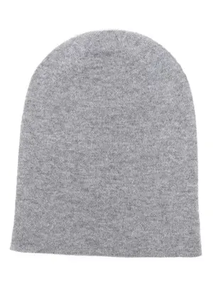 Saint Laurent Embroidered Logo Cashmere Beanie - Grey