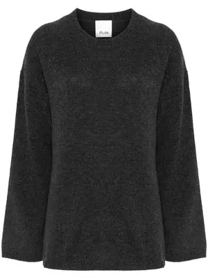 ALLUDE Cashmere Crew-neck Sweater - Grey