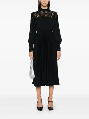 NISSA Floral-lace Detail Midi Dress