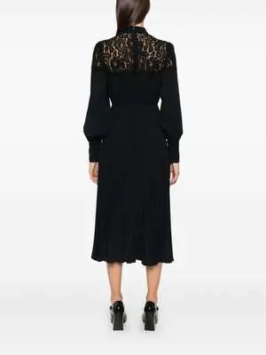 NISSA Floral-lace Detail Midi Dress