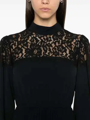 NISSA Floral-lace Detail Midi Dress