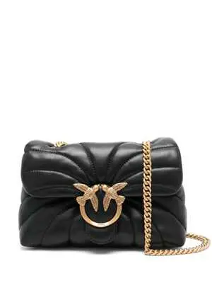 Pinko Love Bag Puff Butterfly Mini Nappa Leather Crossbody Bag - Black