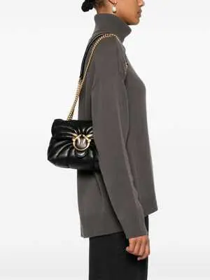 Pinko Love Bag Puff Butterfly Mini Nappa Leather Crossbody Bag - Black
