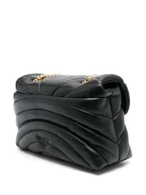 Pinko Love Bag Puff Butterfly Mini Nappa Leather Crossbody Bag - Black