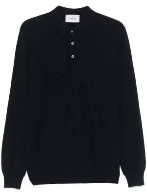 D4.0 Fine-knit Polo Shirt - Blue