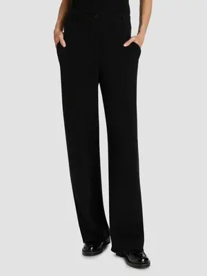 Guest In Residence Cashmere Tailored Wide-leg Pants - Black