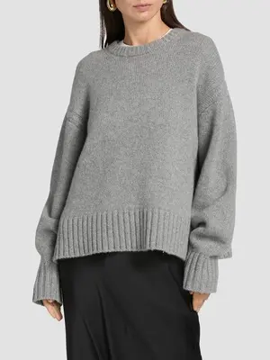 Guest In Residence Cozy Crew Cashmere Sweater - Heather Grey