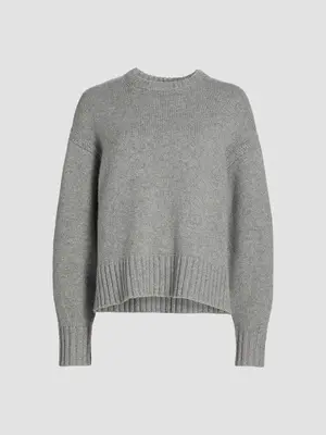 Guest In Residence Cozy Crew Cashmere Sweater Heather Grey