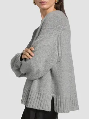 Guest In Residence Cozy Crew Cashmere Sweater - Heather Grey