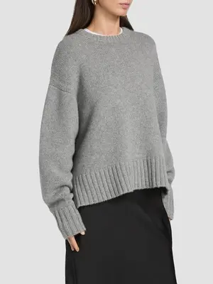 Guest In Residence Cozy Crew Cashmere Sweater - Heather Grey