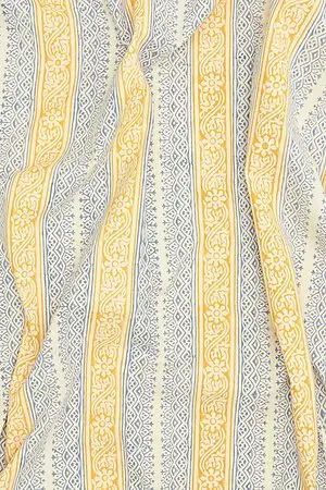 ANCHAL Floral Stripe Block Print Shower Curtain