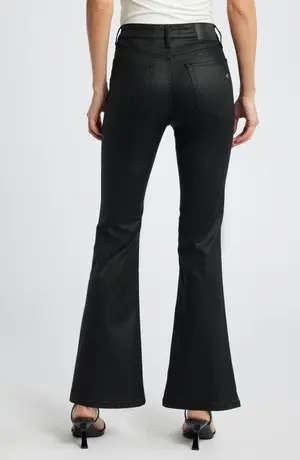 HIDDEN JEANS Coated High-waist Flare Leg Jeans