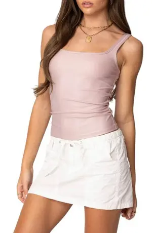 EDIKTED Sarah Shiny Tank Top