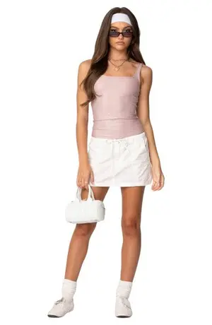 EDIKTED Sarah Shiny Tank Top