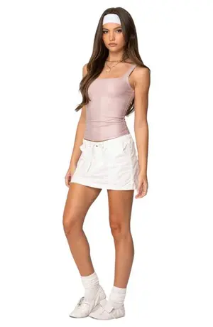 EDIKTED Sarah Shiny Tank Top