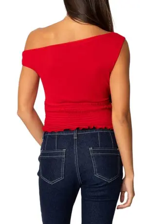 EDIKTED Jenny Scrunched One-shoulder Top