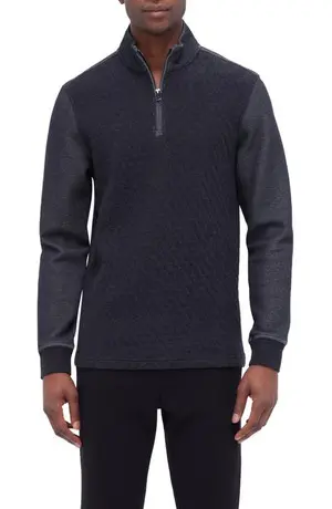 Bugatchi Quarter-zip Pullover - Black