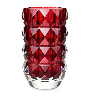 THE MARTHA, BY BACCARAT Louxor Round Red Vase - Clear