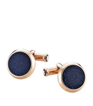 Montblanc Stainless Steel And Goldstone Meisterstück Cufflinks - Blue
