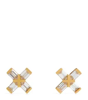 Eva Fehren Yellow And Diamond Exploding X Stud Earrings
