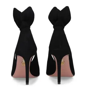 AQUAZZURA Suede Bow Tie Pumps 85