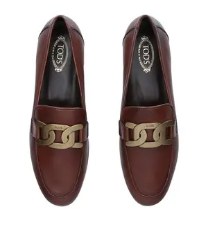 TOD'S Chain-bit Loafers - Brown