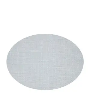 CHILEWICH Mini Basketweave Oval Placemat - Blue