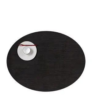 CHILEWICH Mini Basketweave Oval Placemat - Brown