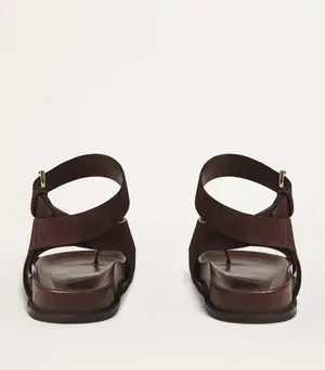 A.emery Jalen Suede Ankle Strap Sandals - Brown