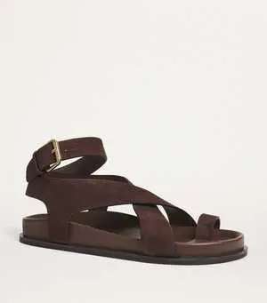 A.emery Jalen Suede Ankle Strap Sandals - Brown