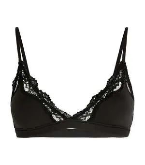 SKIMS Fits Everybody Lace-trim Triangle Bralette - Black