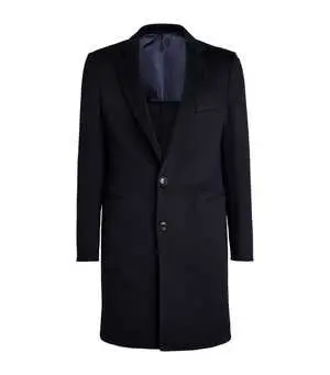 Giorgio Armani Cashmere Tailored Overcoat - Blue