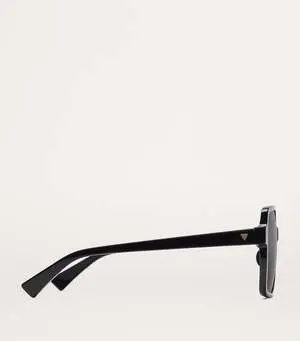 Bottega Veneta Rectangular Full Rim Sunglasses - Black
