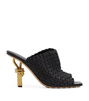 Bottega Veneta Intrecciato Leather Knot Mules 90 - Black