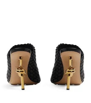 Bottega Veneta Intrecciato Leather Knot Mules 90 - Black