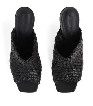 Bottega Veneta Intrecciato Leather Knot Mules 90 - Black