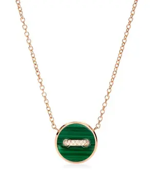 Pomellato Diamond, Mother-of-pearl And Malachite Pom Pom Dot Necklace - Rose Gold