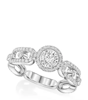 Messika Move Link White Gold And Diamond Pavé Ring - Silver